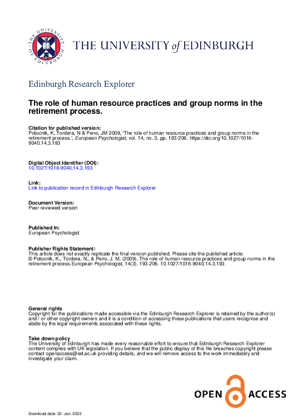 (PDF) The Role of Human Resource Practices and Group Norms in the ...