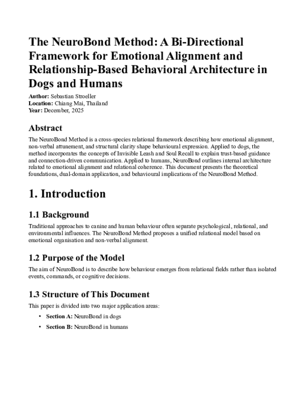 (PDF) The NeuroBond Method: A Bi-Directional Framework for Emotional Alignment and Relationship ...
