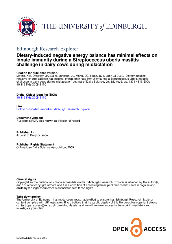 (PDF) Dietary-induced negative energy balance has minimal effects on ...