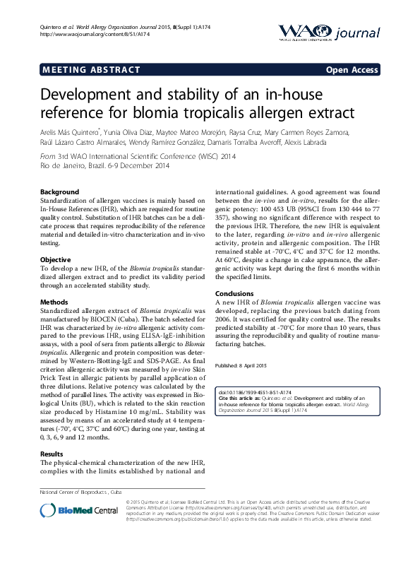 (PDF) Development and stability of an in-house reference for blomia ...