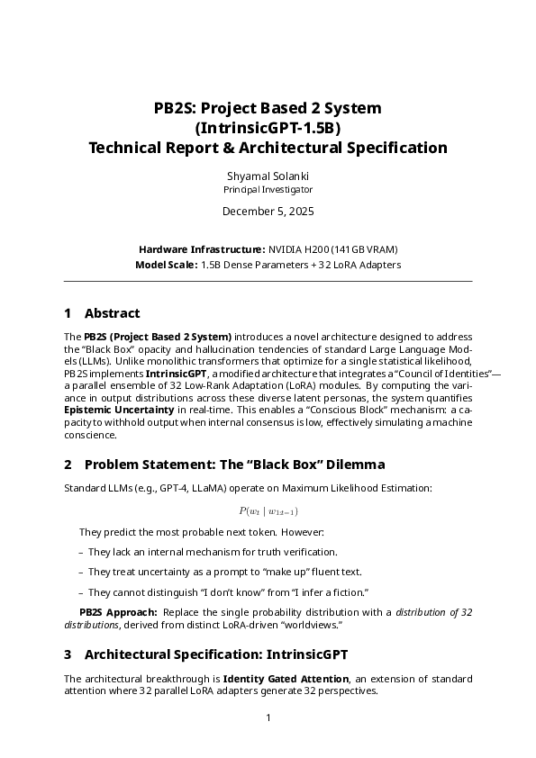 (PDF) PB2S: Project Based 2 System (IntrinsicGPT-1.5B) Technical Report ...
