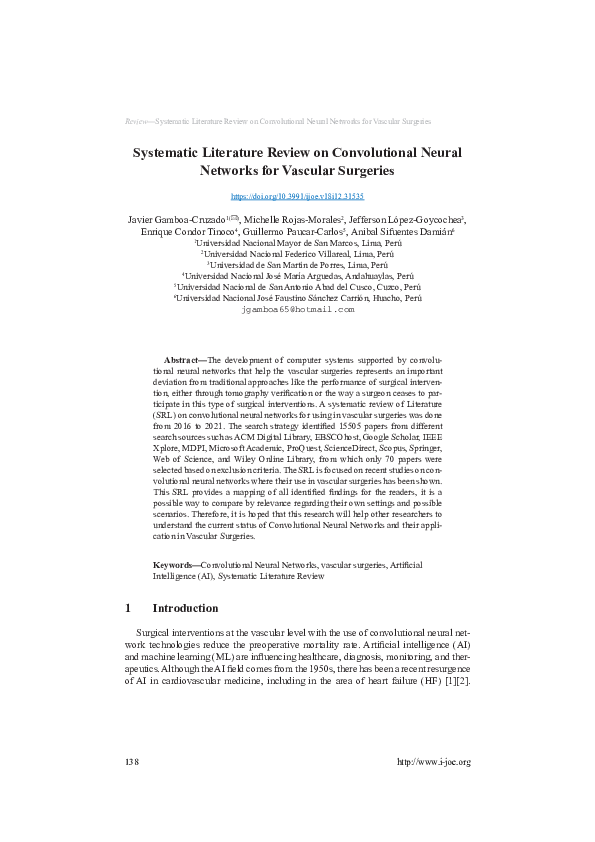 (PDF) Systematic Literature Review on Convolutional Neural Networks for ...