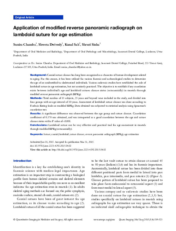(PDF) Application of modified reverse panoramic radiograph on lambdoid ...