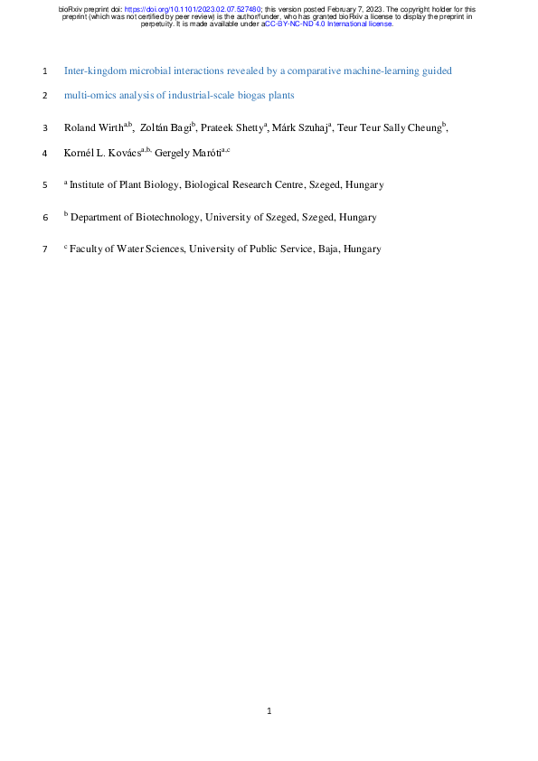 (PDF) Inter-kingdom microbial interactions revealed by a comparative machine-learning guided ...