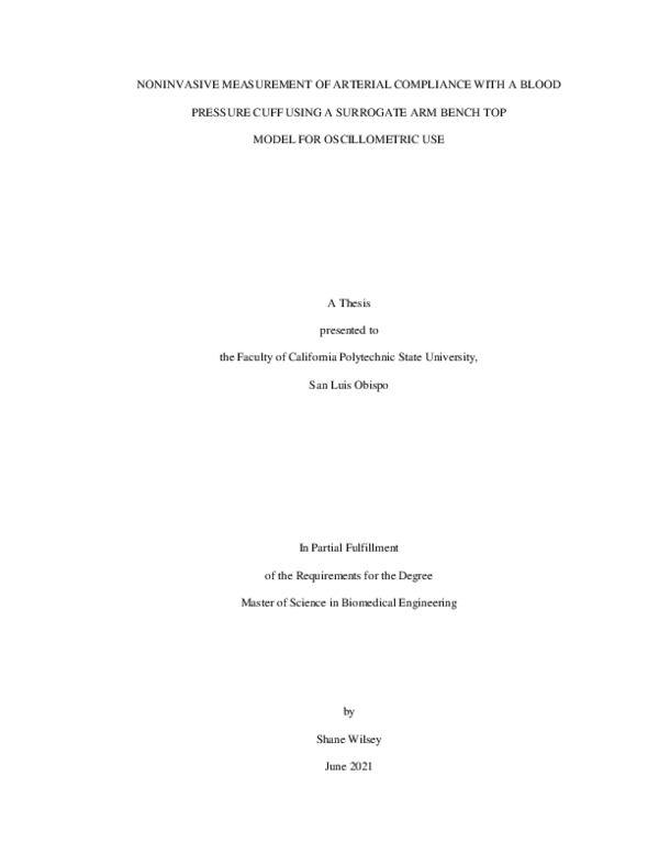 (PDF) Noninvasive Measurement of Arterial Compliance with a Blood ...