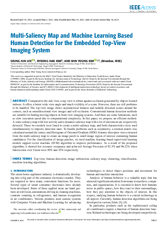 (PDF) Multi-Saliency Map and Machine Learning Based Human Detection for ...