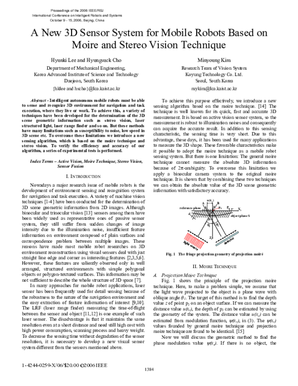(PDF) A New 3D Sensor System for Mobile Robots Based on Moire and ...