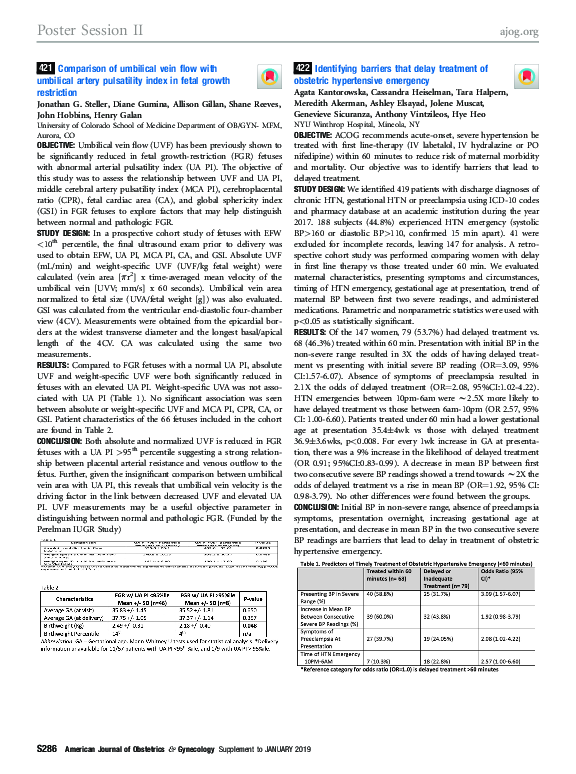 (PDF) 421: Comparison of umbilical vein flow with umbilical artery ...