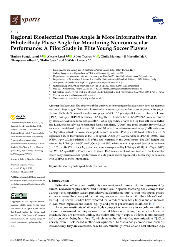 (PDF) Regional Bioelectrical Phase Angle Is More Informative than Whole ...