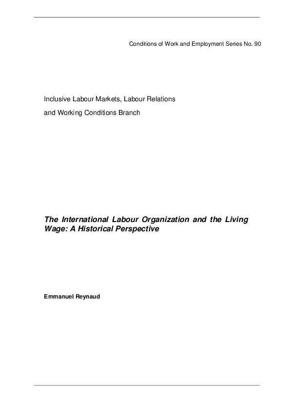 (PDF) The International Labour Organization and the Living Wage: A ...