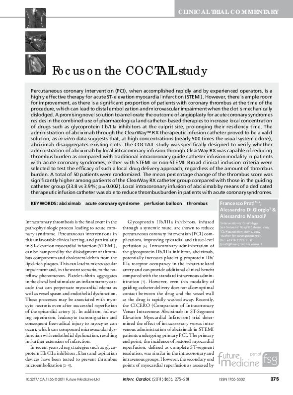 (PDF) Focus on the COCTAIL study