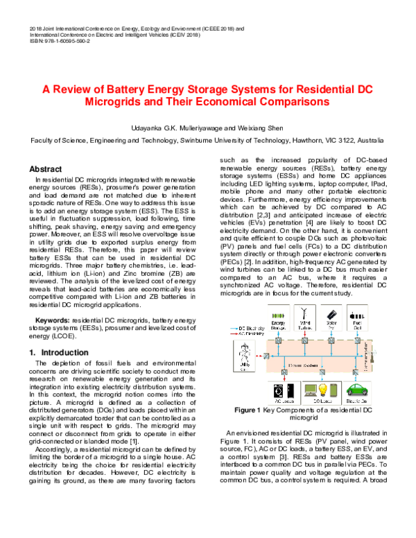 (PDF) A Review of Battery Energy Storage Systems for Residential DC ...