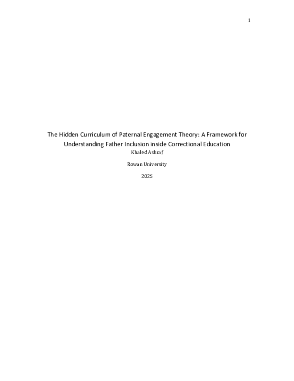(PDF) The Hidden Curriculum of Paternal Engagement Theory: A Framework ...