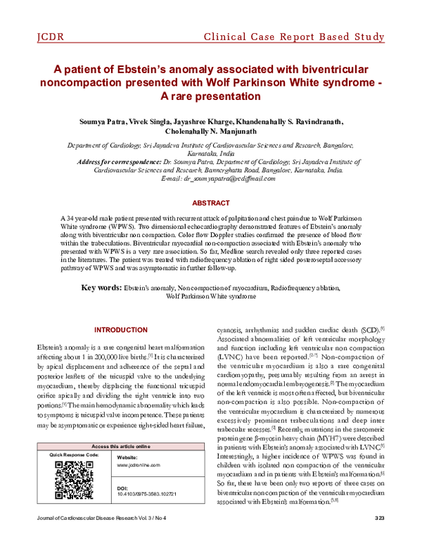 (PDF) A patient of Ebstein's anomaly associated with biventricular ...