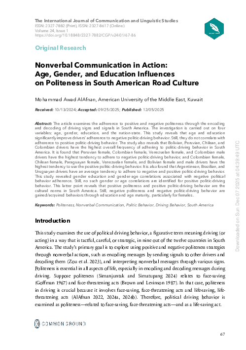 (PDF) Nonverbal Communication in Action: Age, Gender, and Education ...