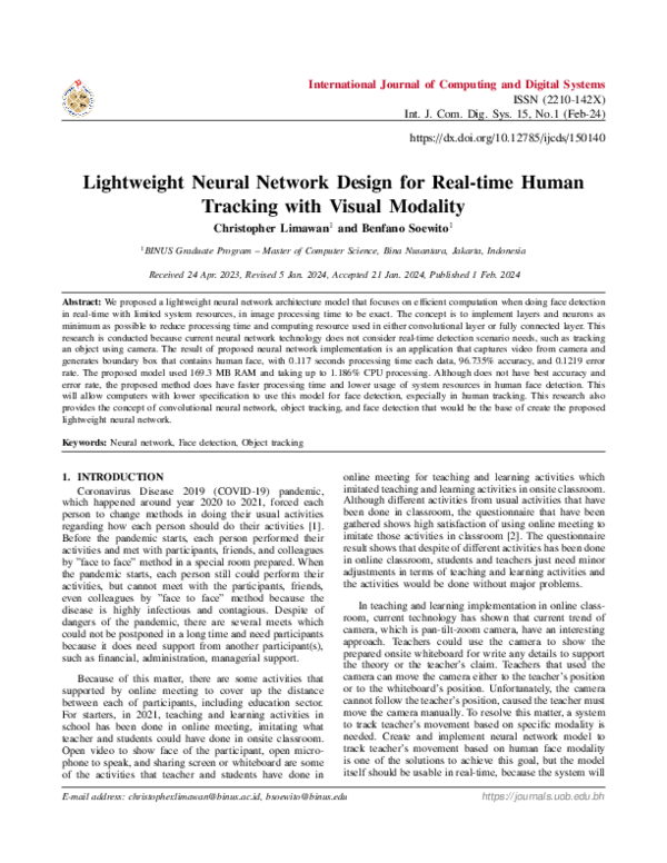 (PDF) Lightweight Neural Network Design for Real-time Human Tracking ...