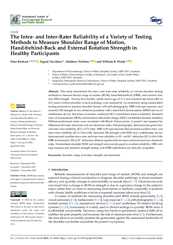 (PDF) The Intra- and Inter-Rater Reliability of a Variety of Testing ...