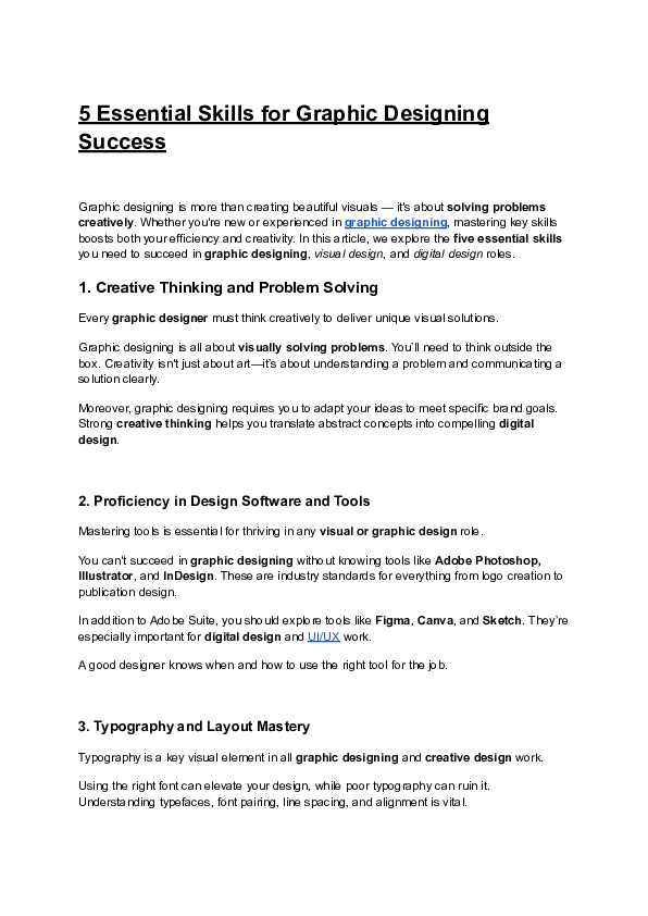 (PDF) 5 Essential Skills for Graphic Designing Success