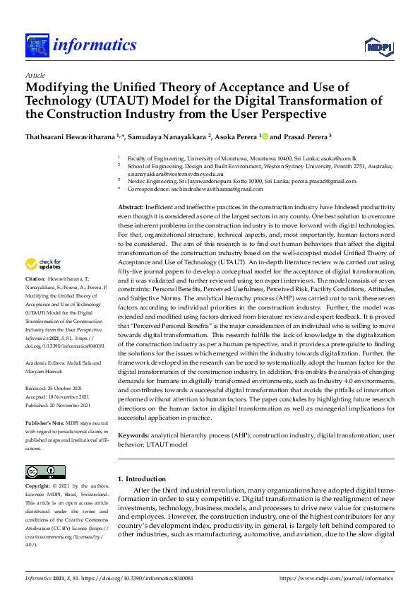 (PDF) Modifying the Unified Theory of Acceptance and Use of Technology ...
