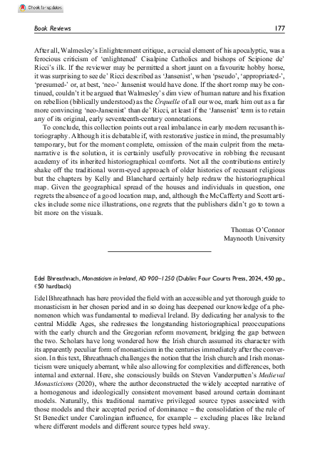 (PDF) Review: Monasticism in Ireland, AD 900–1250 by Edel Bhreathnach ...