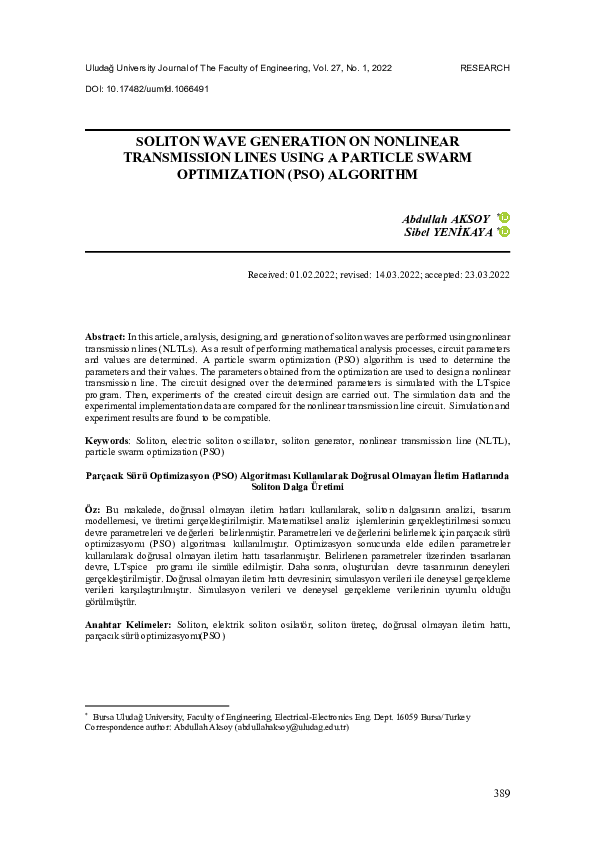 (PDF) Soliton Wave Generation on Nonlinear Transmission Lines Using a ...