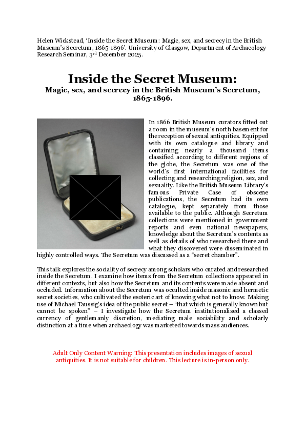 (PDF) Inside the Secret Museum: Magic, sex, and secrecy in the British ...