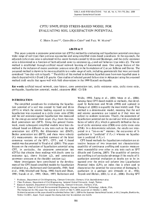 (PDF) CPTu Simplified Stress-Based Model for Evaluating Soil ...