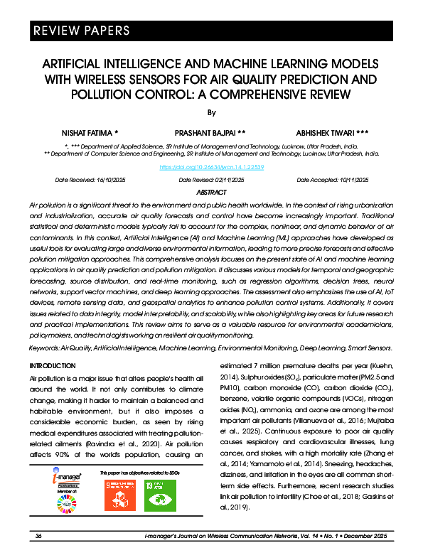 (PDF) ARTIFICIAL INTELLIGENCE AND MACHINE LEARNING MODELS WITH WIRELESS ...