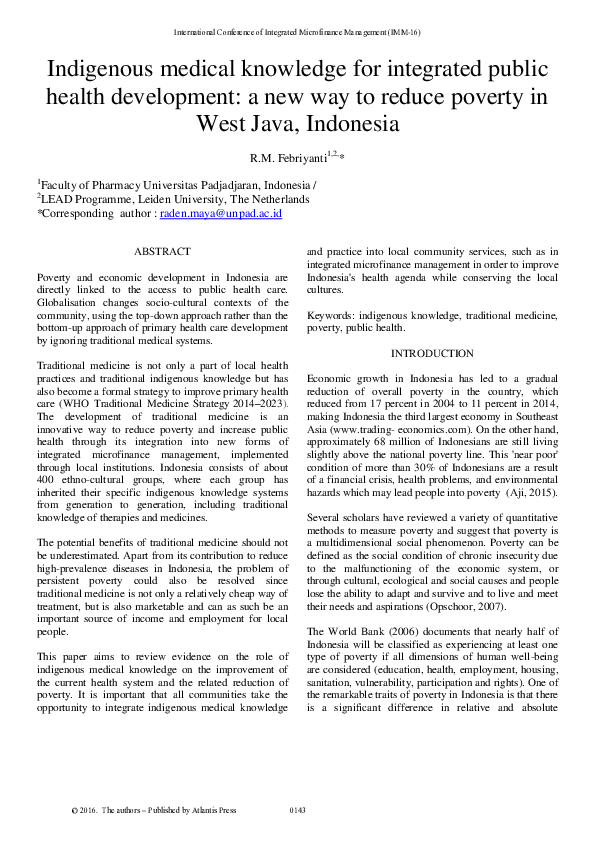 (PDF) Indigenous Medical Knowledge for Integrated Public Health ...