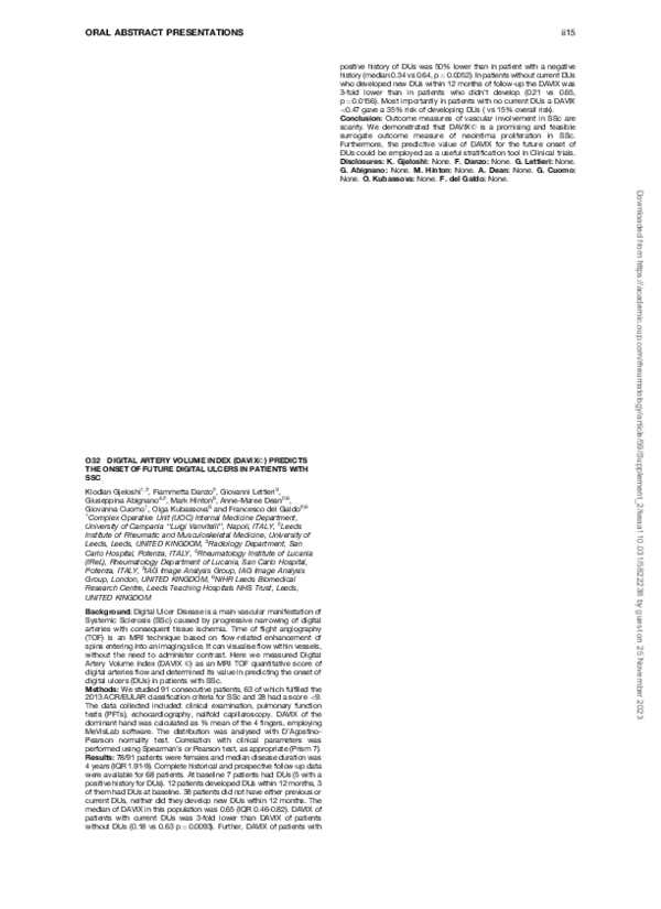 (PDF) O32 Digital artery volume index (DAVIX©) predicts the onset of ...