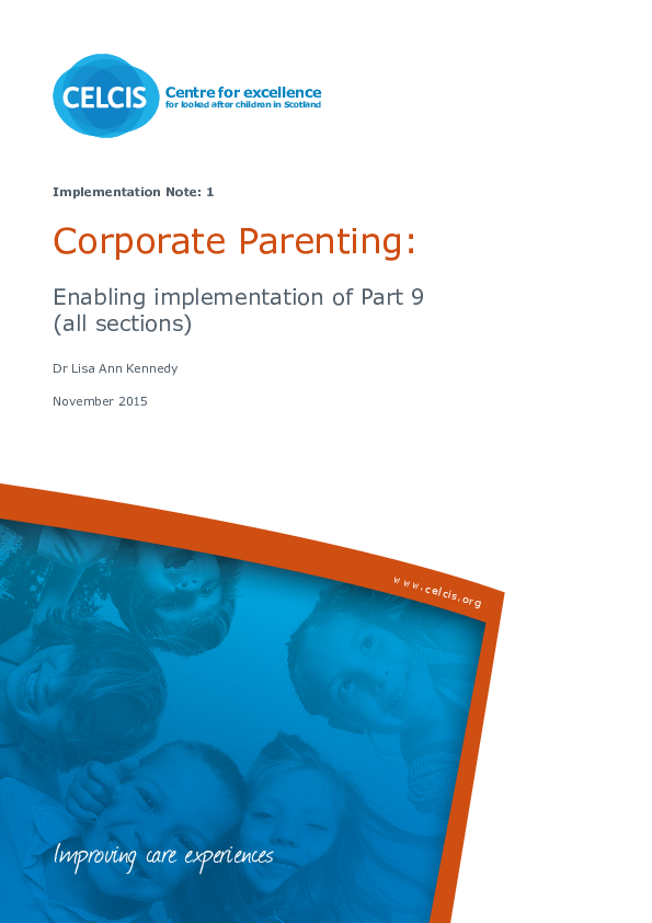 (PDF) Corporate Parenting: Enabling Implementation of Part 9 (all sections)