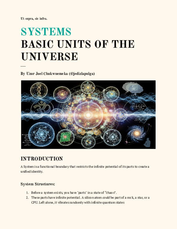 (PDF) Ut supra, sic infra. SYSTEMS BASIC UNITS OF THE UNIVERSE