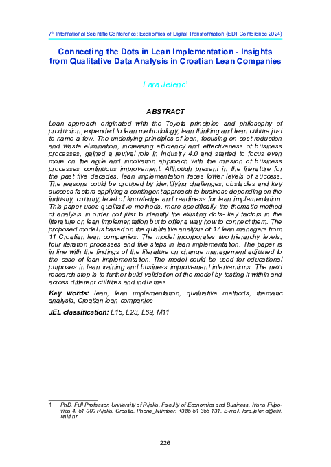 (PDF) Connecting the Dots in Lean Implementation -Insights from ...