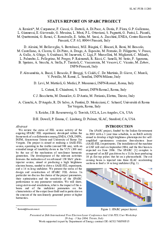 (PDF) Status report on SPARC project