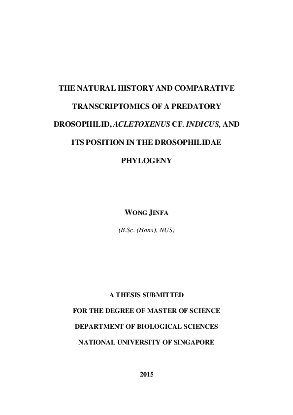 (PDF) The Natural History and Comparative Transcriptomics of a ...