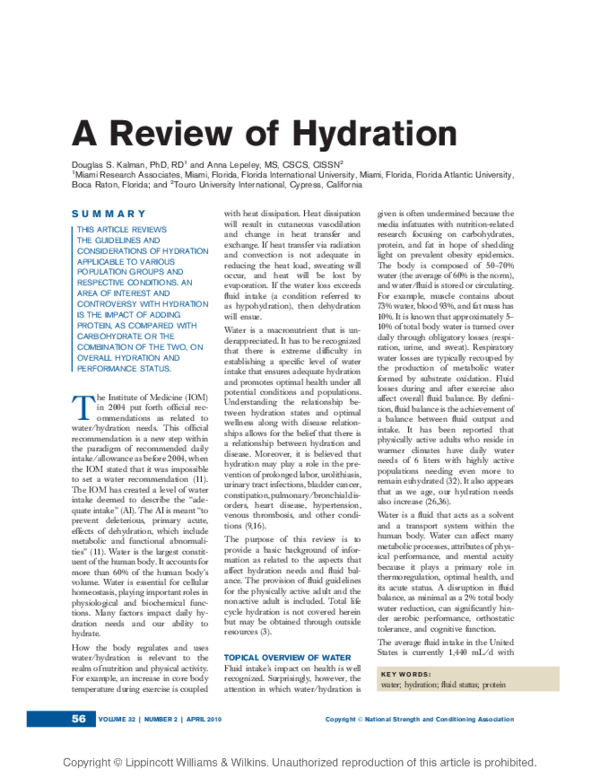 (PDF) A Review of Hydration