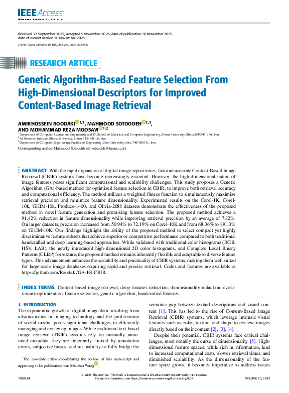(PDF) Genetic Algorithm-Based Feature Selection From High-Dimensional ...