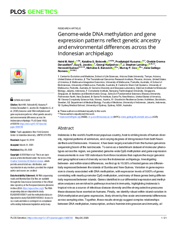 (PDF) Genome-wide DNA methylation and gene expression patterns reflect ...