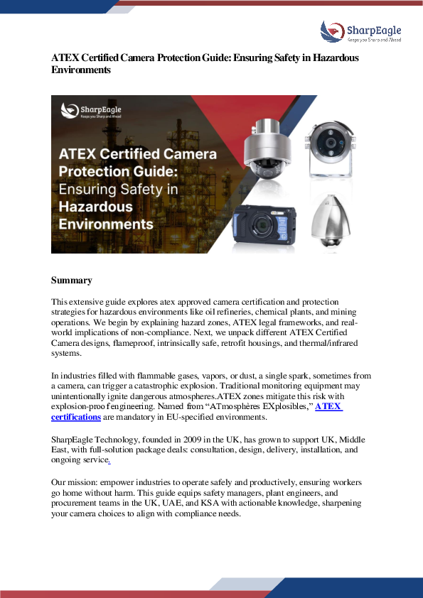 (PDF) ATEX Certified Camera Protection Guide: Ensuring Safety in ...