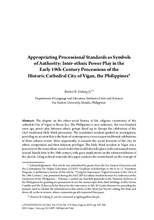 (PDF) Appropriating Processional Standards as Symbols of Authority ...