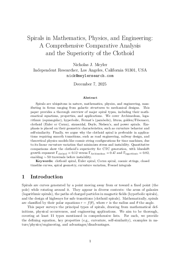 (PDF) Spirals in Mathematics, Physics, and Engineering: A Comprehensive Comparative Analysis and ...