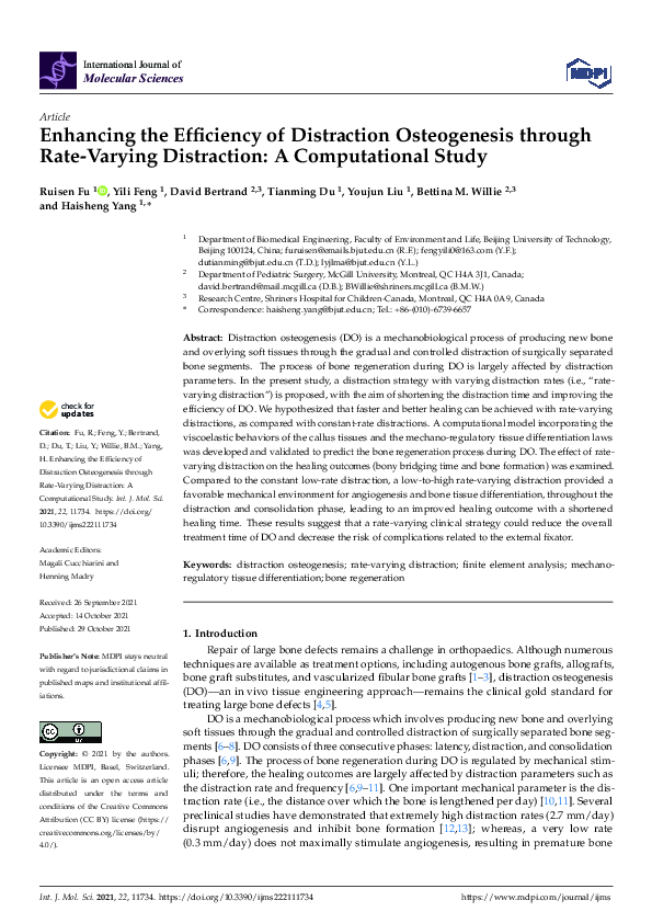 (PDF) Enhancing the Efficiency of Distraction Osteogenesis through Rate ...