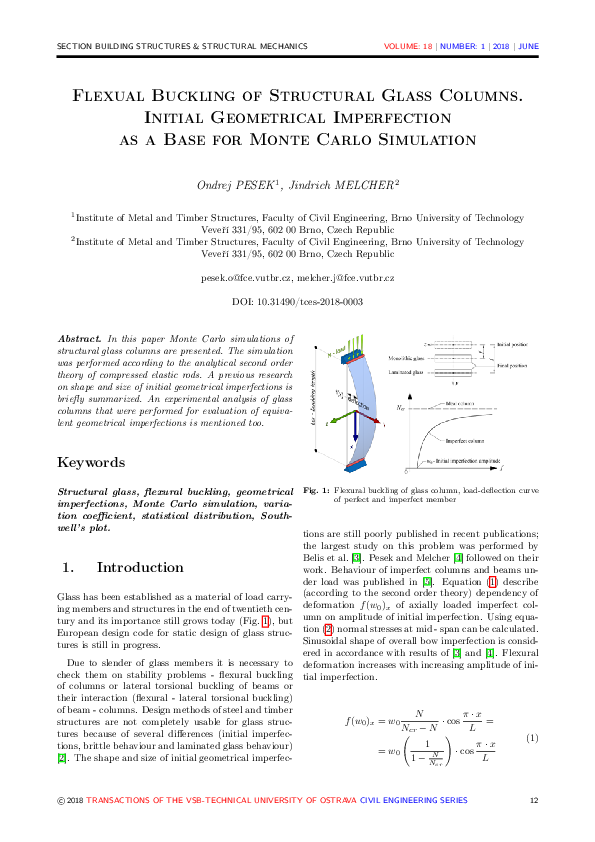 (PDF) Flexual Buckling of Structural Glass Columns. Initial Geometrical ...