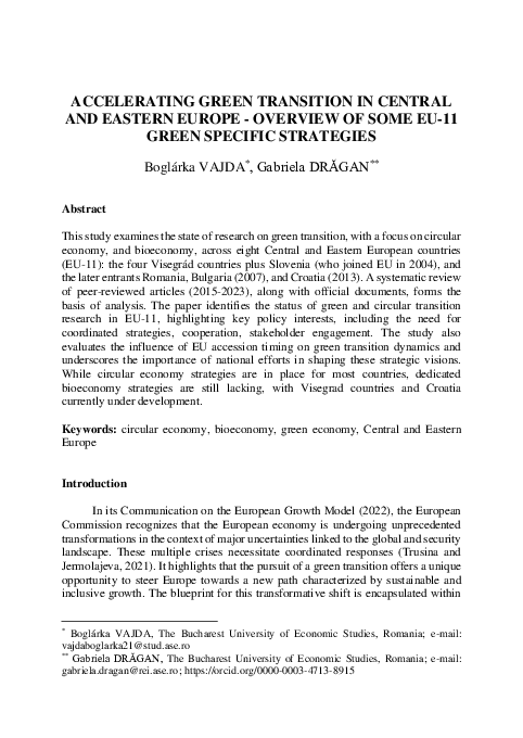 (PDF) Accelerating Green Transition in Central and Eastern Europe ...