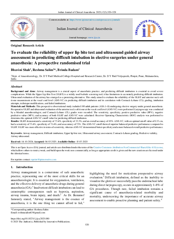 (PDF) To evaluate the reliability of upper lip bite test and ultrasound ...