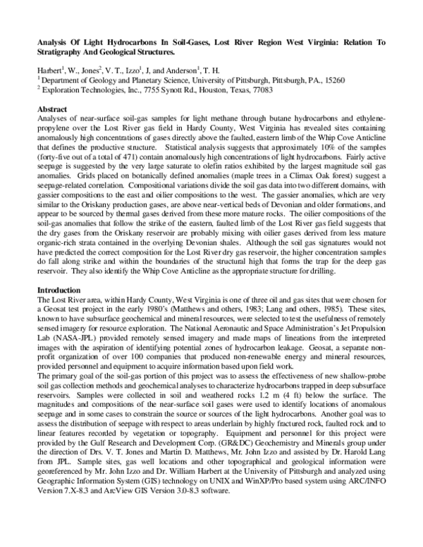 (PDF) Analysis of light hydrocarbons in soil gases, Lost River region ...