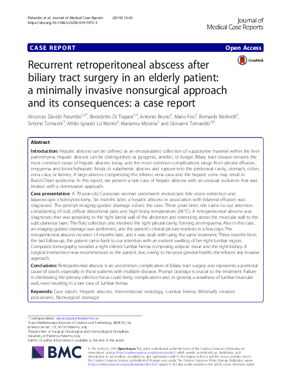 (PDF) Recurrent retroperitoneal abscess after biliary tract surgery in ...