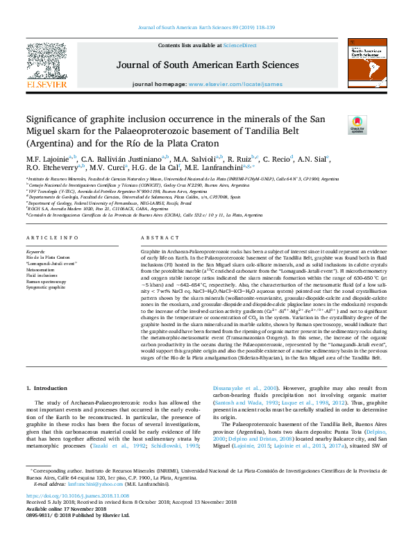 (PDF) Significance of graphite inclusion occurrence in the minerals of ...