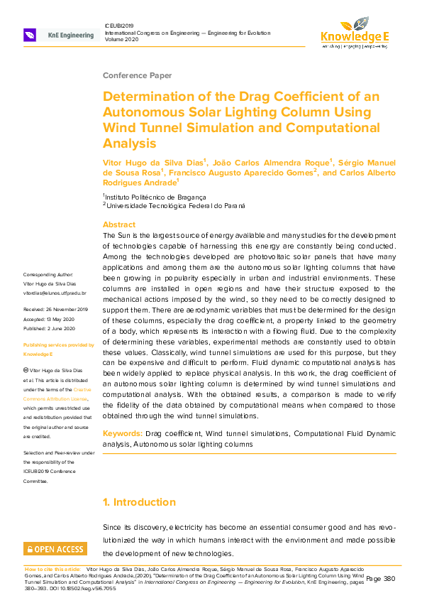 (PDF) Determination of the Drag Coefficient of an Autonomous Solar ...