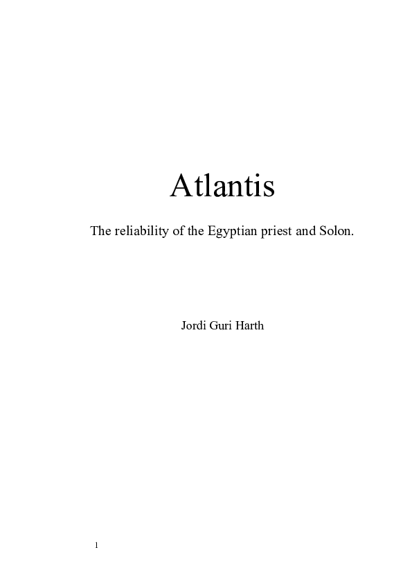 (PDF) Atlantis. The reliability of the Egyptian priest and Solon